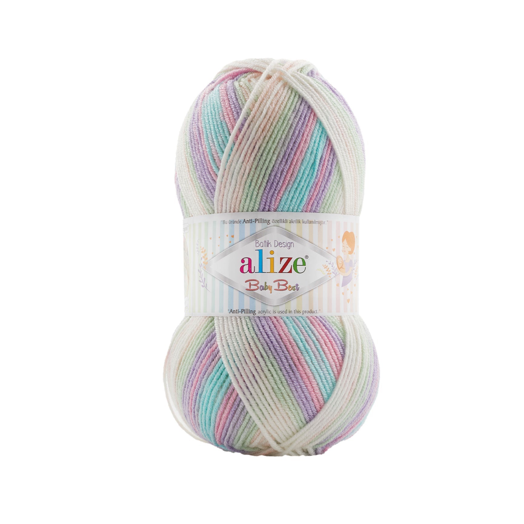 Alize Baby Best Batik 7936 Yarn - Soft Acrylic & Bamboo Blend for Babies