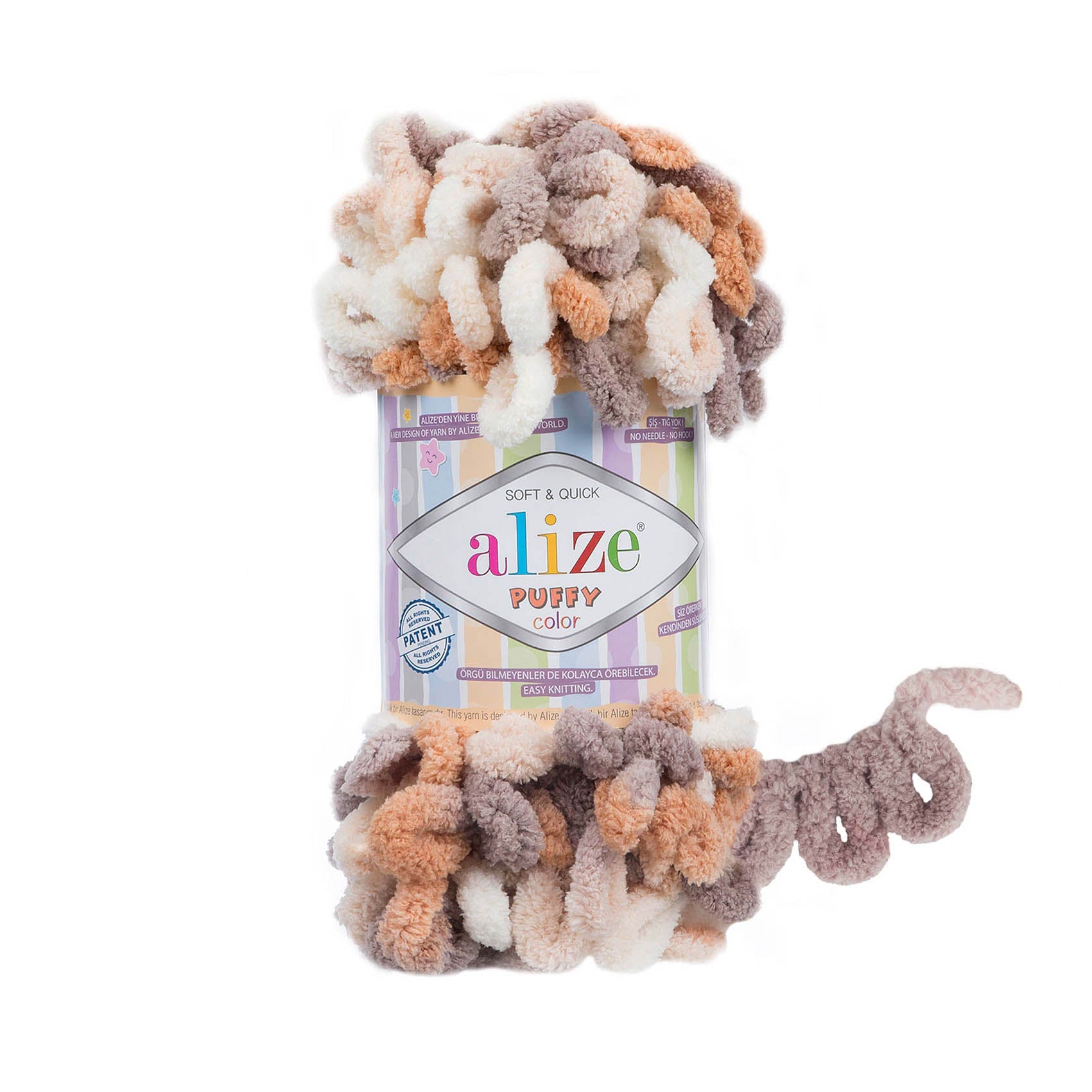 Alize Puffy Color 5926: Vibrant Multicolor Loop Yarn for Easy Knitting ...