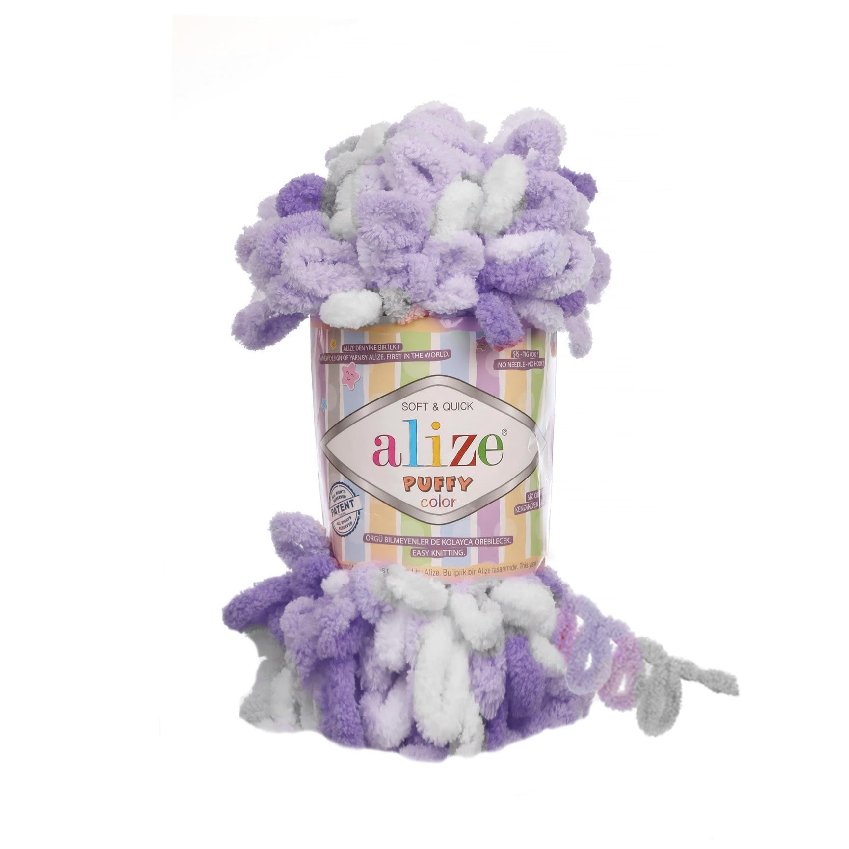 Alize Puffy Color 6372: Vibrant Multicolor Loop Yarn for Easy Knitting ...