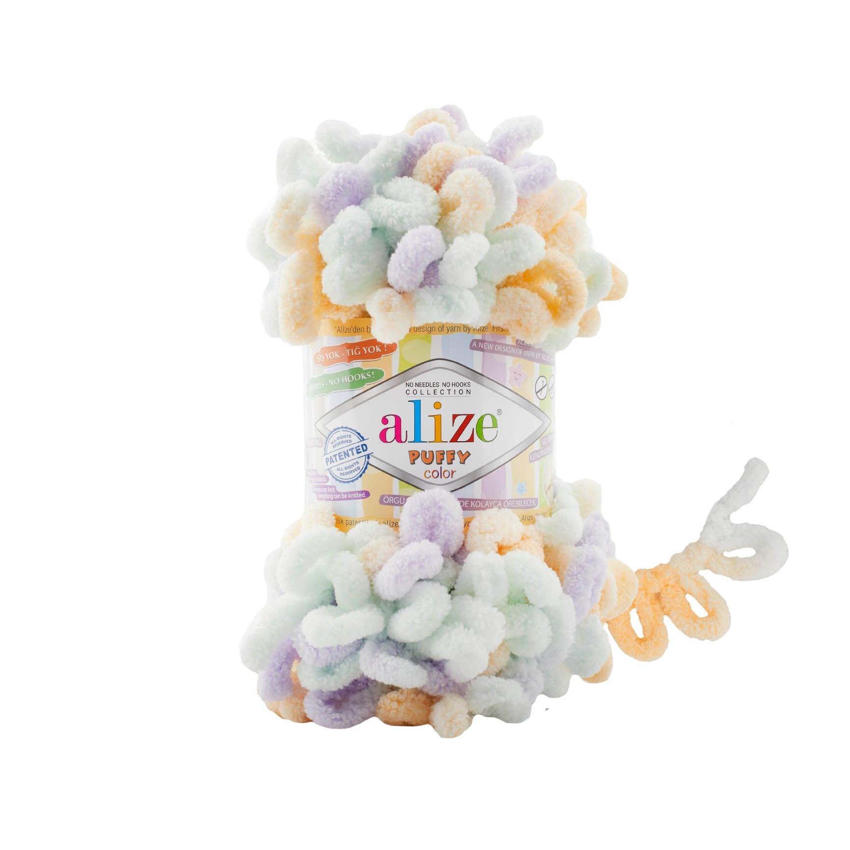 Alize Puffy Color 6462: Vibrant Multicolor Loop Yarn for Easy Knitting