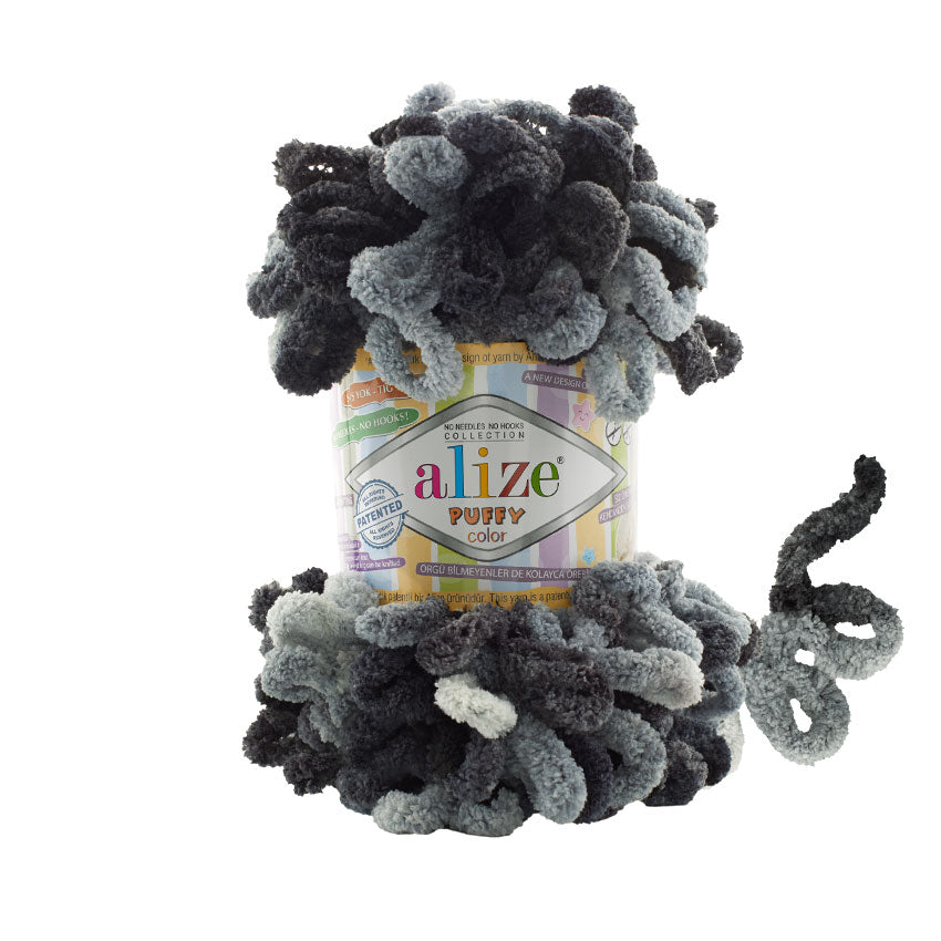Alize Puffy Color 6532: Vibrant Multicolor Loop Yarn for Easy Knitting