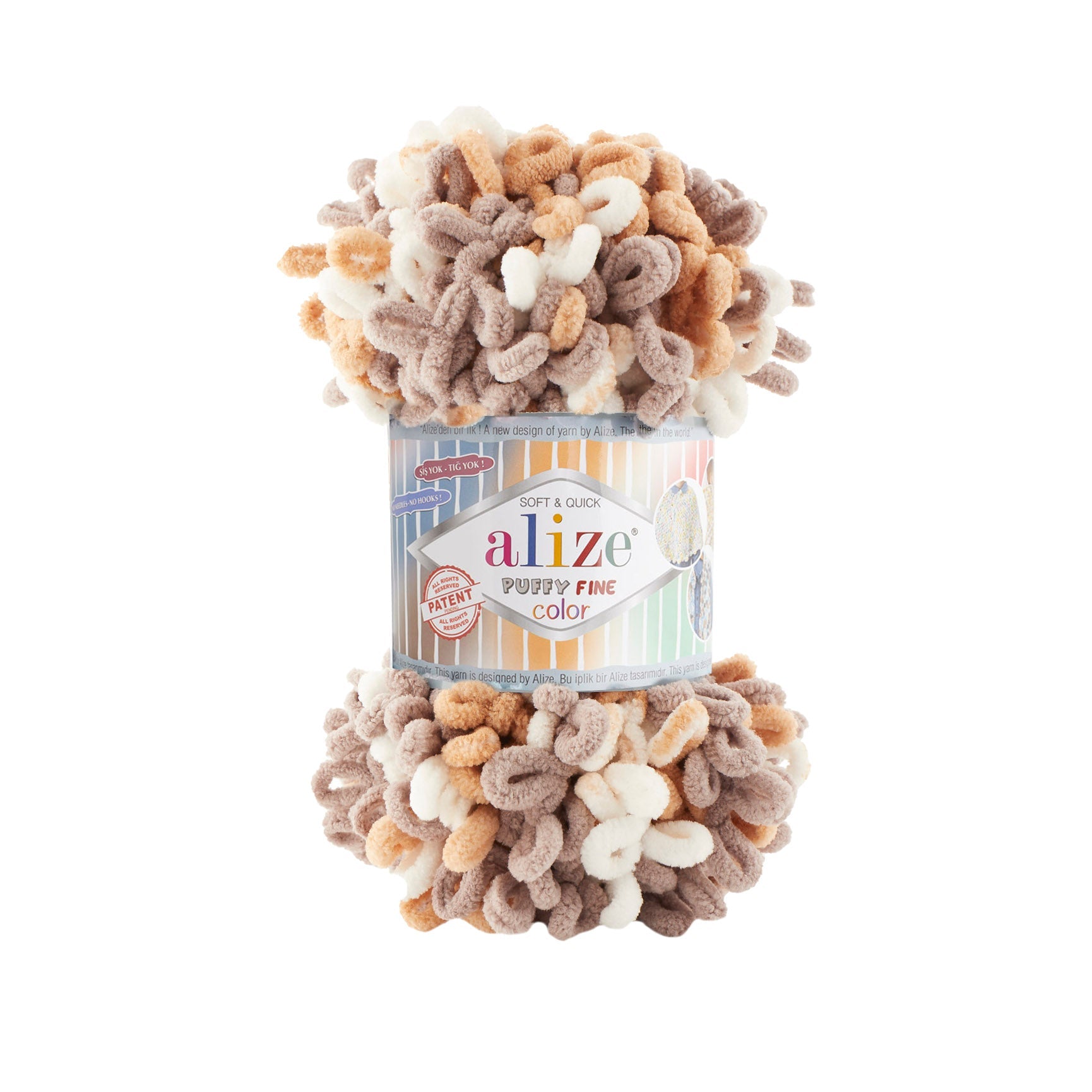 Alize Puffy Fine Color 6403: Multicolor Loop Yarn for Detailed Patterns